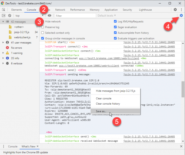 How To Get Browser Console Logs Brekeke Pbx Wiki
